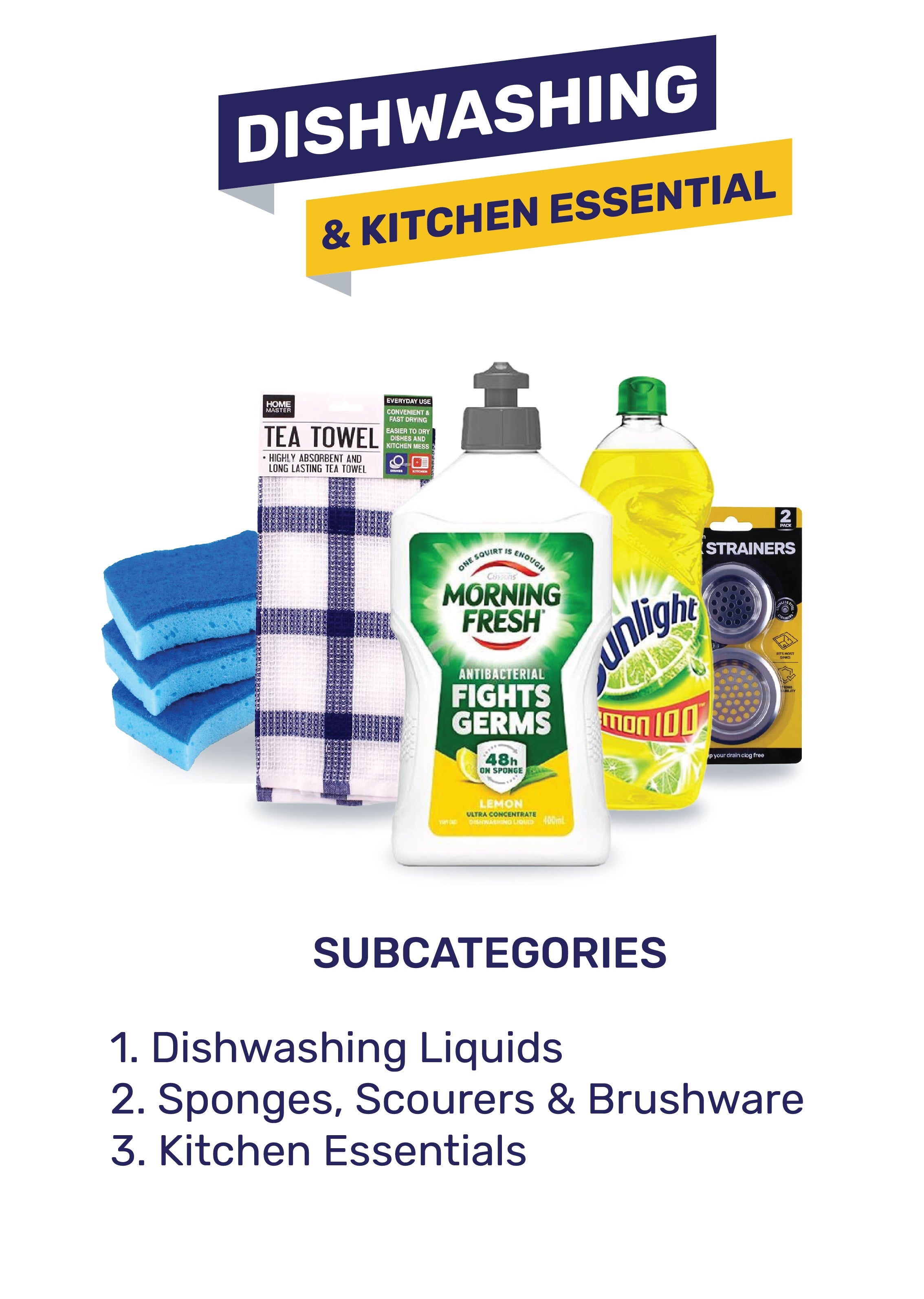 DISHWASHING & KITCHEN ESSENTIALS – PACKAGINGONWHEELSWHOLESALE