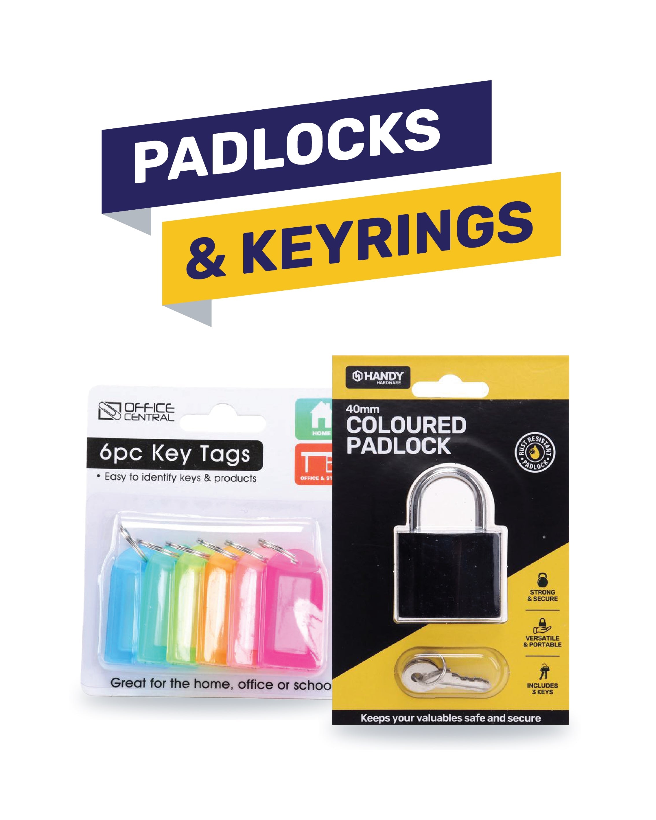PADLOCK & KEYRINGS – PACKAGINGONWHEELSWHOLESALE