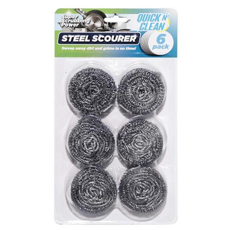 Steel Scourer 6PK - $2.25 EA / CTN QTY: 12 – PACKAGINGONWHEELSWHOLESALE